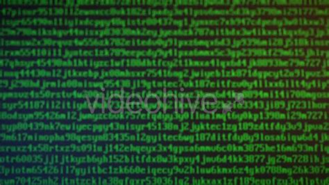 random letters and numbers data encryption on a computer screen