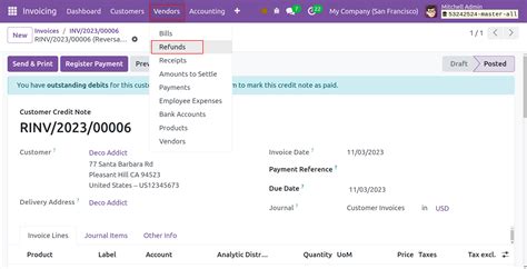 Credit Notes In Odoo Invoicing Odoo Community Book