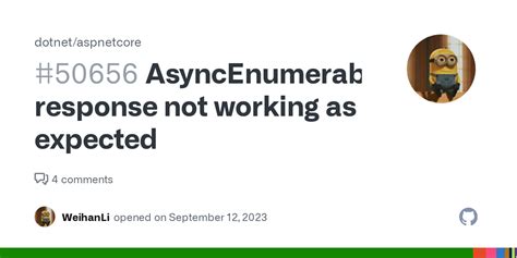 asyncenumerable response not working as expected · issue 50656
