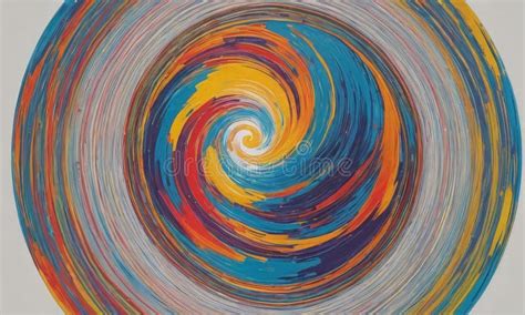 Vibrant Abstract Artwork Features Spiral Pattern Concentric Circles In Various Colors Creating