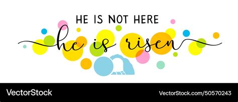 He Is Not Here Risen Christian Calligraphy Vector Image
