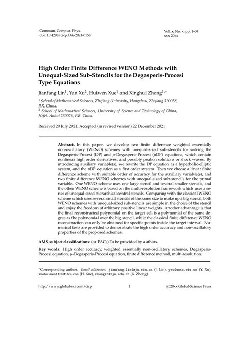 Pdf High Order Finite Difference Weno Methods With Unequal Sized Sub Stencils For The