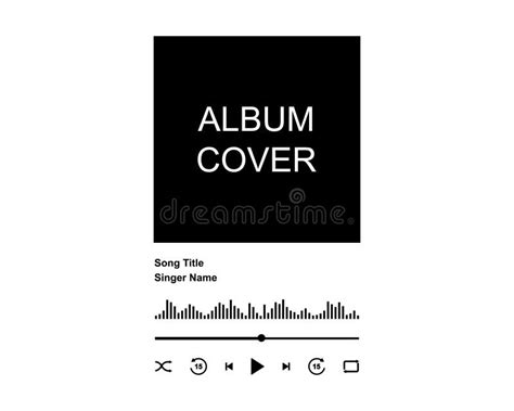 Design Of Music Player Interface With Album Cover Frame Buttons