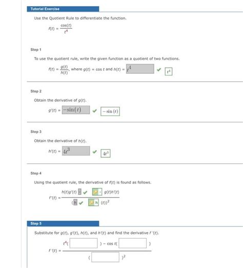 Solved Use The Quotient Rule To Differentiate The Function