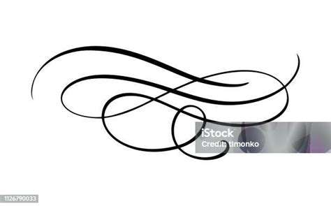 빈티지 우아한 분배기 또는 구분 기호 소용돌이 또는 코너 장식 장식 벡터 꽃 선 선조 디자인 요소입니다 초대 또는 메뉴 페이지 그림에 대 한 번 창 컬 스워시에 대한 스톡