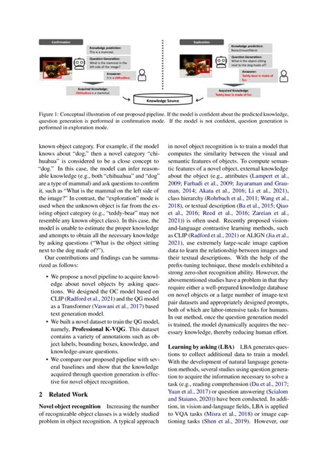 Learning By Asking Questions For Knowledge Based Novel Object