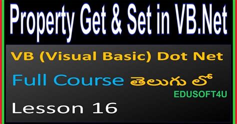 Property Get And Set In VB Net VB Net Full Course In Telugu Lesson 16
