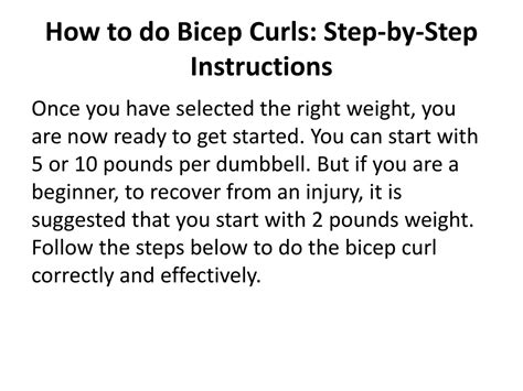 Ppt How To Do Bicep Curls Properly Powerpoint Presentation Free