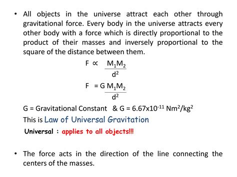 Newtons Universal Law Of Gravitation Pptx