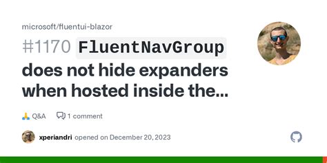 `fluentnavgroup` Does Not Hide Expanders When Hosted Inside The Cusom Control Derived From