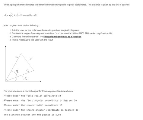 Solved Write A Program That Calculates The Distance Between Chegg