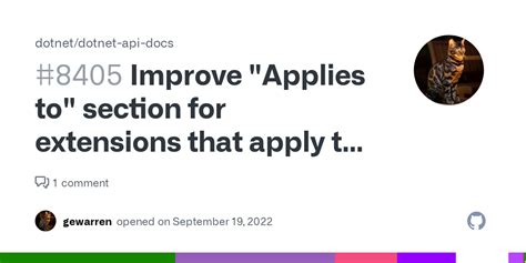 Improve Applies To Section For Extensions That Apply To Net