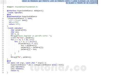 POO Objective C Eliminar Espacios En Blanco Tutorias Co