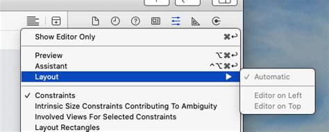 Xcode12 How Depends Xcode Change Editor Orientation Menu Option To The Location Of The