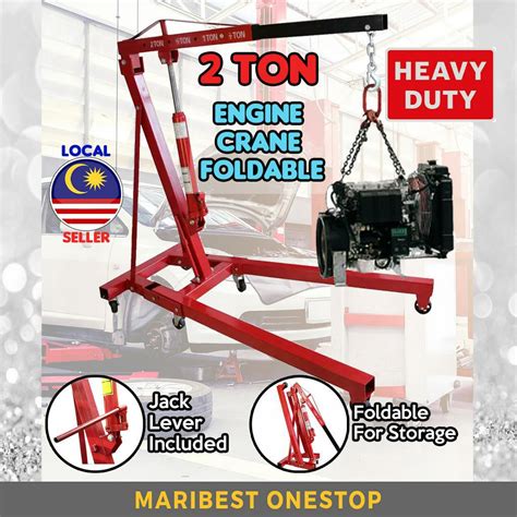 2 Ton Heavy Duty Hydraulic Engine Crane Foldable Engine Crane Repair Car Jack Engine Shopee