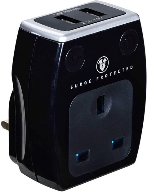 Masterplug Srgausbpb3 Mp Single Socket Surge Protected Power Adaptor