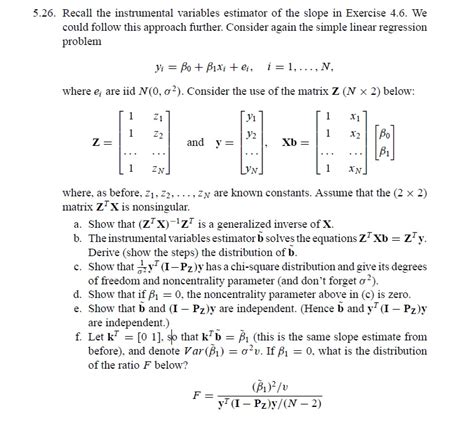 526 Recall The Instrumental Variables Estimator Of
