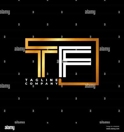 TF Logo Letter Monogram Shape Line Golden Vector Template Business Monogram Company Stock