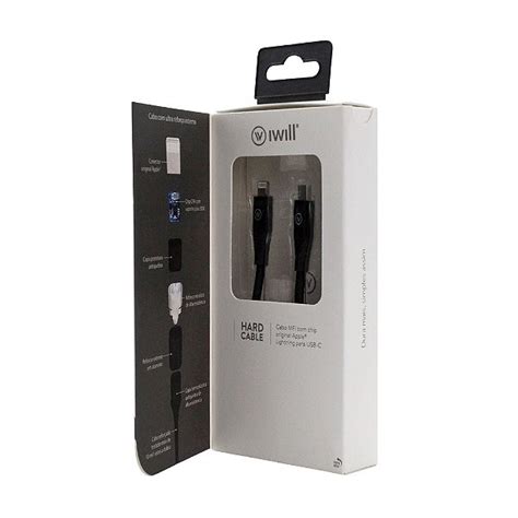 Cabo Mfi Para Usb C Hard Cable Em Poli Ster Preto Micromil Celulares