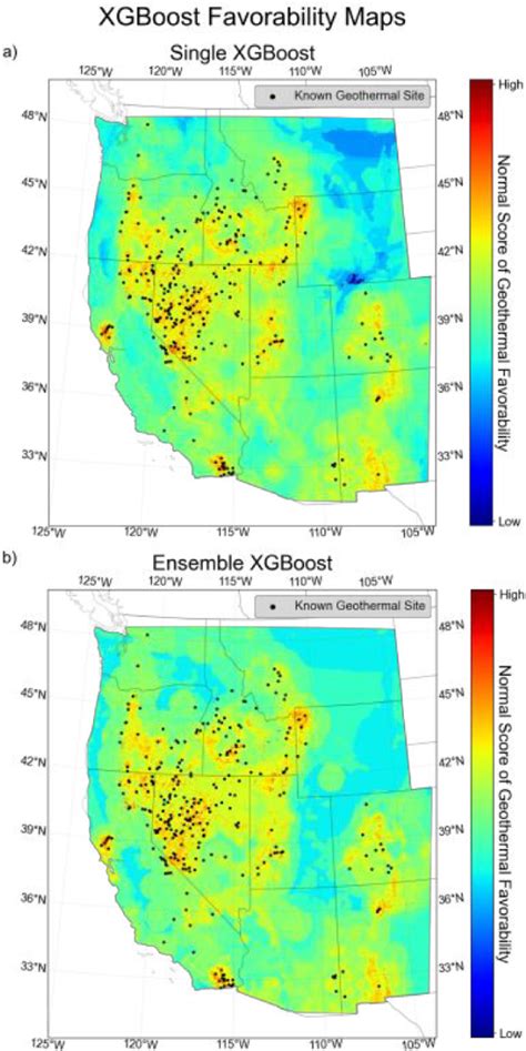 Favorability Maps For A Single Xgboost And B Ensemble Xgboost