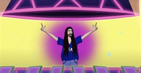 An Animated Steve Aoki Urging Travel To La Is Now Playing