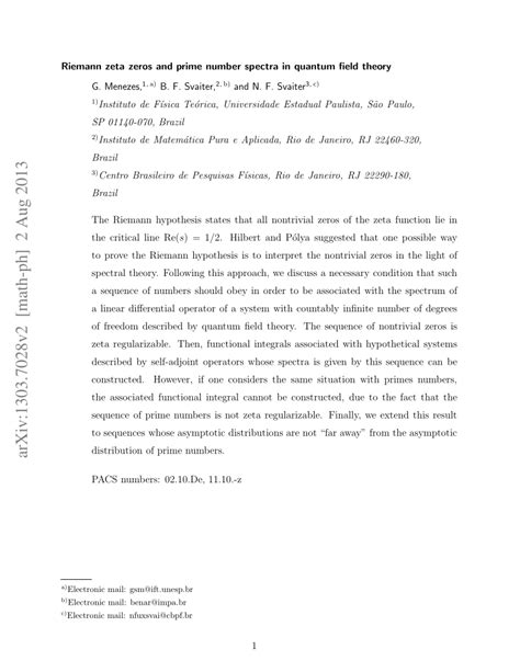 pdf riemann zeta zeros and prime number spectra in quantum field theory