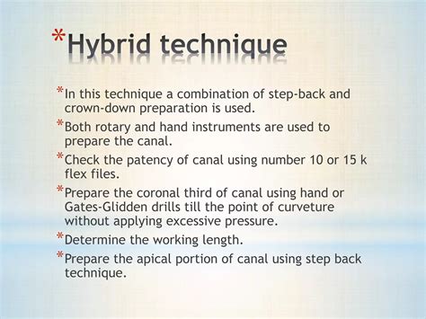 Root Canal Preparation Techniques Endodontic Treatment Ppt