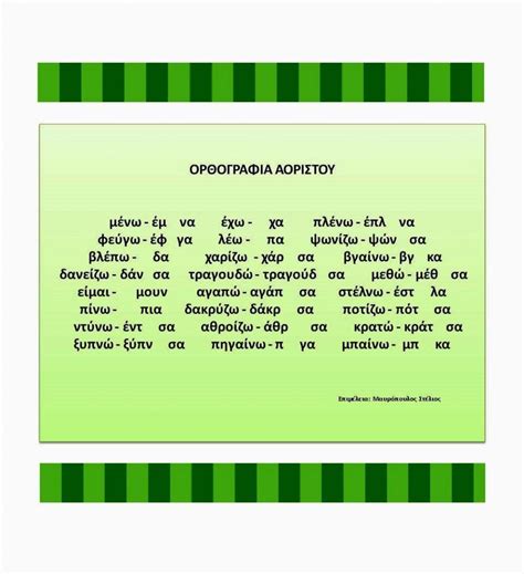 Ορθογραφια αοριστου Live Worksheets