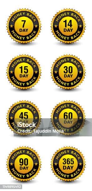 강력한 황금 돈 뒤 보증 배지 스탬프 인감 기호 레이블 설정 키트 흰색 배경에 고립 0명에 대한 스톡 벡터 아트 및 기타 이미지 Istock
