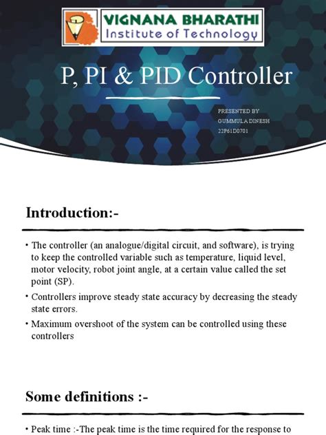 Pqit P Pi And Pid Controller Pdf Control Theory Computer Engineering