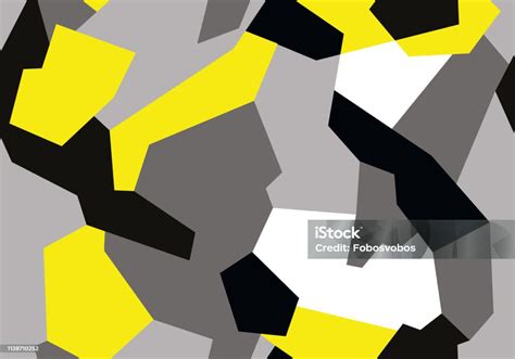 추상적인 기하학적 완벽 한 군사 위장 패턴을 커버 합니다 노란색으로 패션 스타일의 디자인 회색 위장에 대한 스톡 벡터 아트 및 기타 이미지 Istock