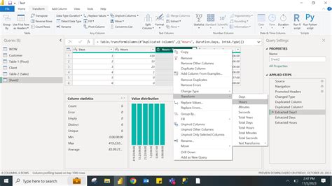 solved how to split a duration column into separate colum