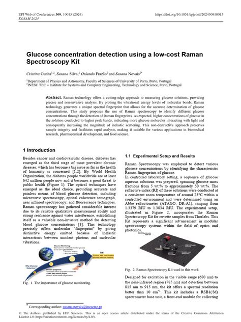Glucose Concentration Detection Using A Low Cost R Pdf Raman