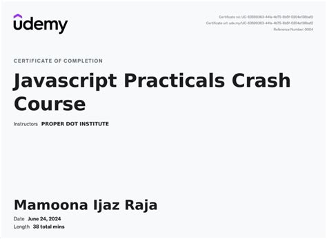 Completed Javascript Practical Course Mamoona Ijaz Posted On The Topic Linkedin