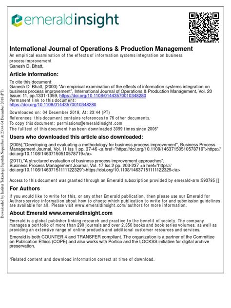 An Empirical Examination Of The Effects Of Information Systems