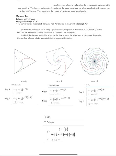 You Observe As N Bugs Are Placed At The N Corners Of Chegg