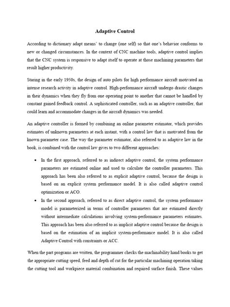 Adaptive Control System Cnc Pdf Machining