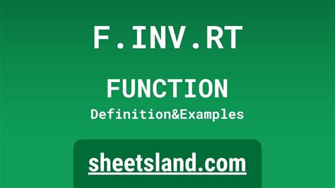 Finvrt Function Definition Formula Examples And Usage