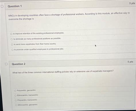 Solved Mncs In Developing Countries Often Face A Shortage Of