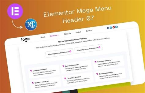 Download Elementor Mega Menu Templates Mc Starters