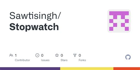 Github Sawtisinghstopwatch
