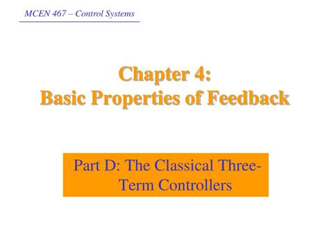 Ppt Chapter 4 Basic Properties Of Feedback Powerpoint Presentation