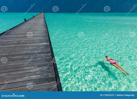 Young Gorgeous Woman In Bikini On A Tropical Island Stock Image Image