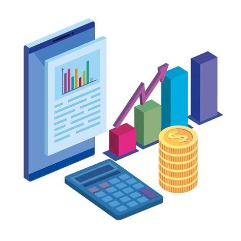 Bars Statistical With Smartphone And Icons 1923492 Vector Art At Vecteezy