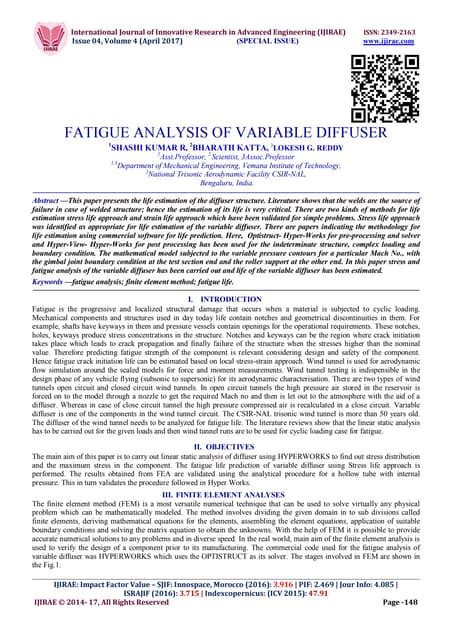 Fatigue Analysis Of Variable Diffuser Pdf