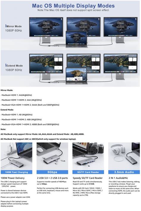 便携式12合1扩展坞usb C转双hdmi Vga 千兆网卡 Usb3 0 Sd Tf卡pd 原装3c网 老虎的博客