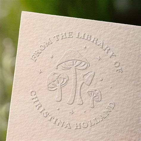 Mushrooms Custom Book Embosser Simply Stamps