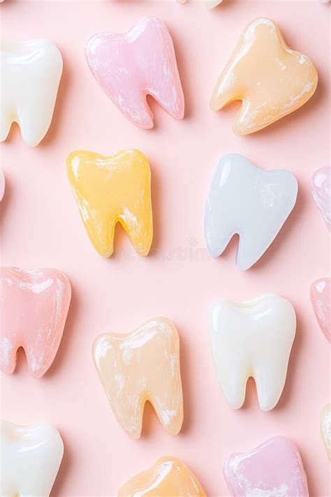 Abstract Portrayal Of Dental Issues With Colorful Teeth Representations Highlighting Cavities