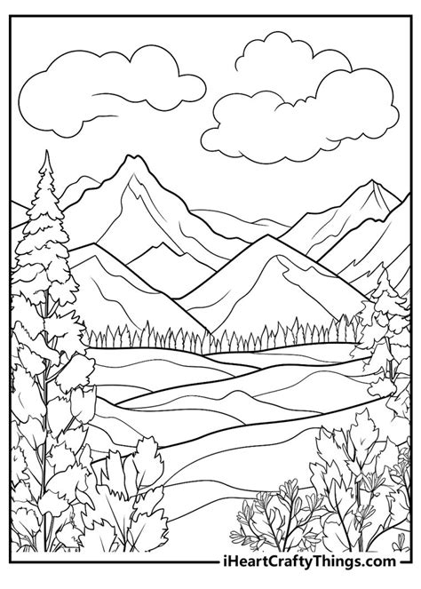 Easy Landscape Coloring Pages Printable