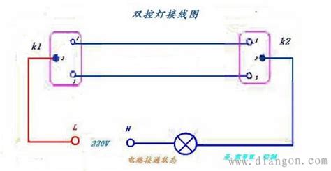 一灯双控电路 一灯双控电路图 一灯双控实物接线图 大山谷图库